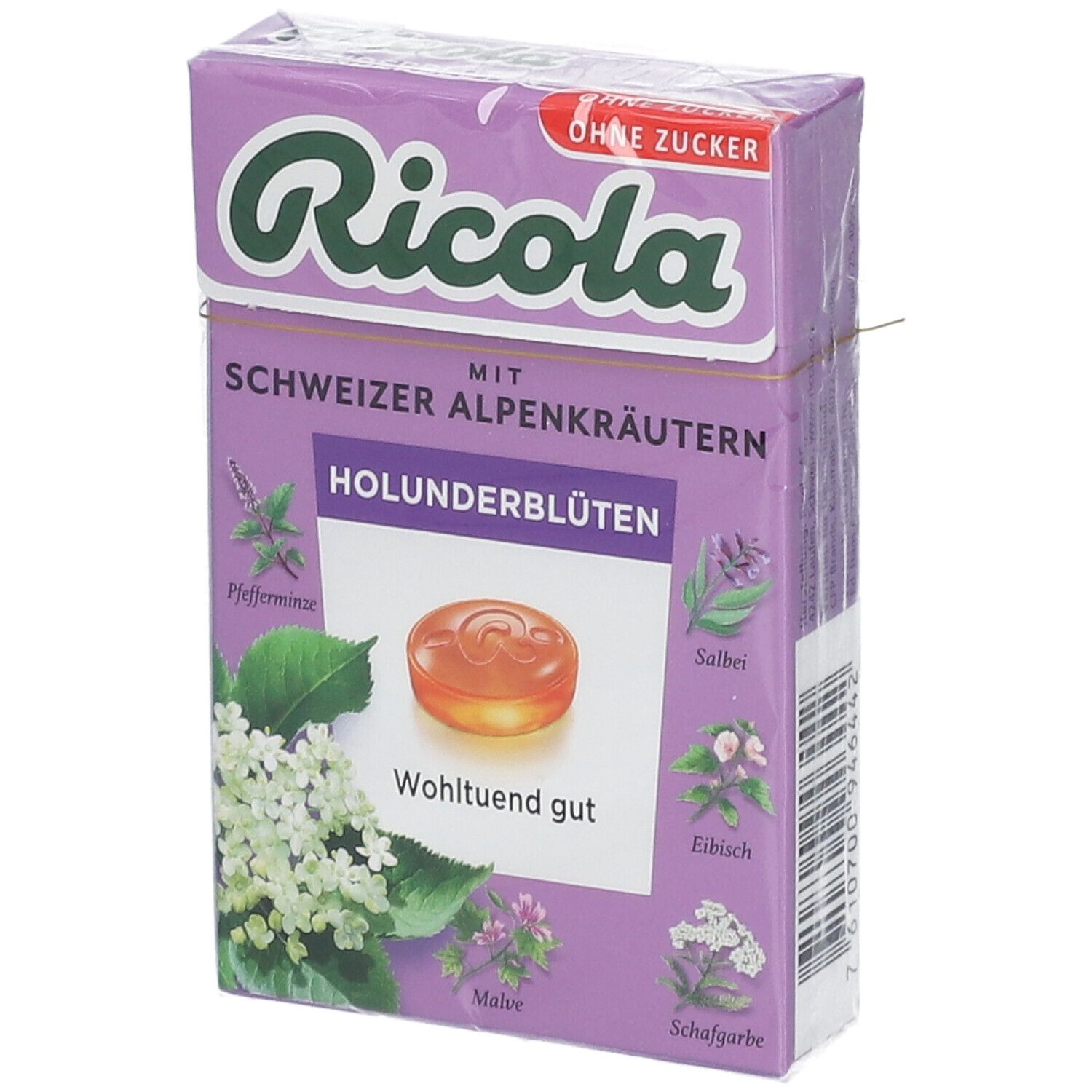Ricola® Swiss Herb Candies Box Elderflower sans sucre - shop-apotheke.ch