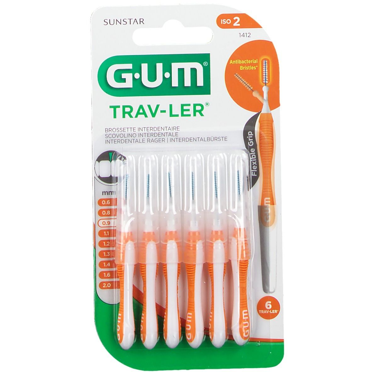 Gum® TRAV-LER® brossettes interdentaires 0,9 mm orange - shop-apotheke.ch
